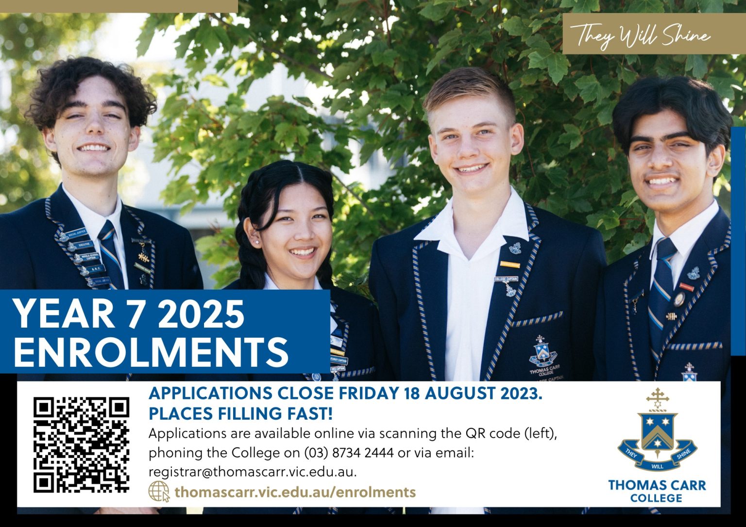 Year 7 2025 Enrolments - Last days! - Thomas Carr College
