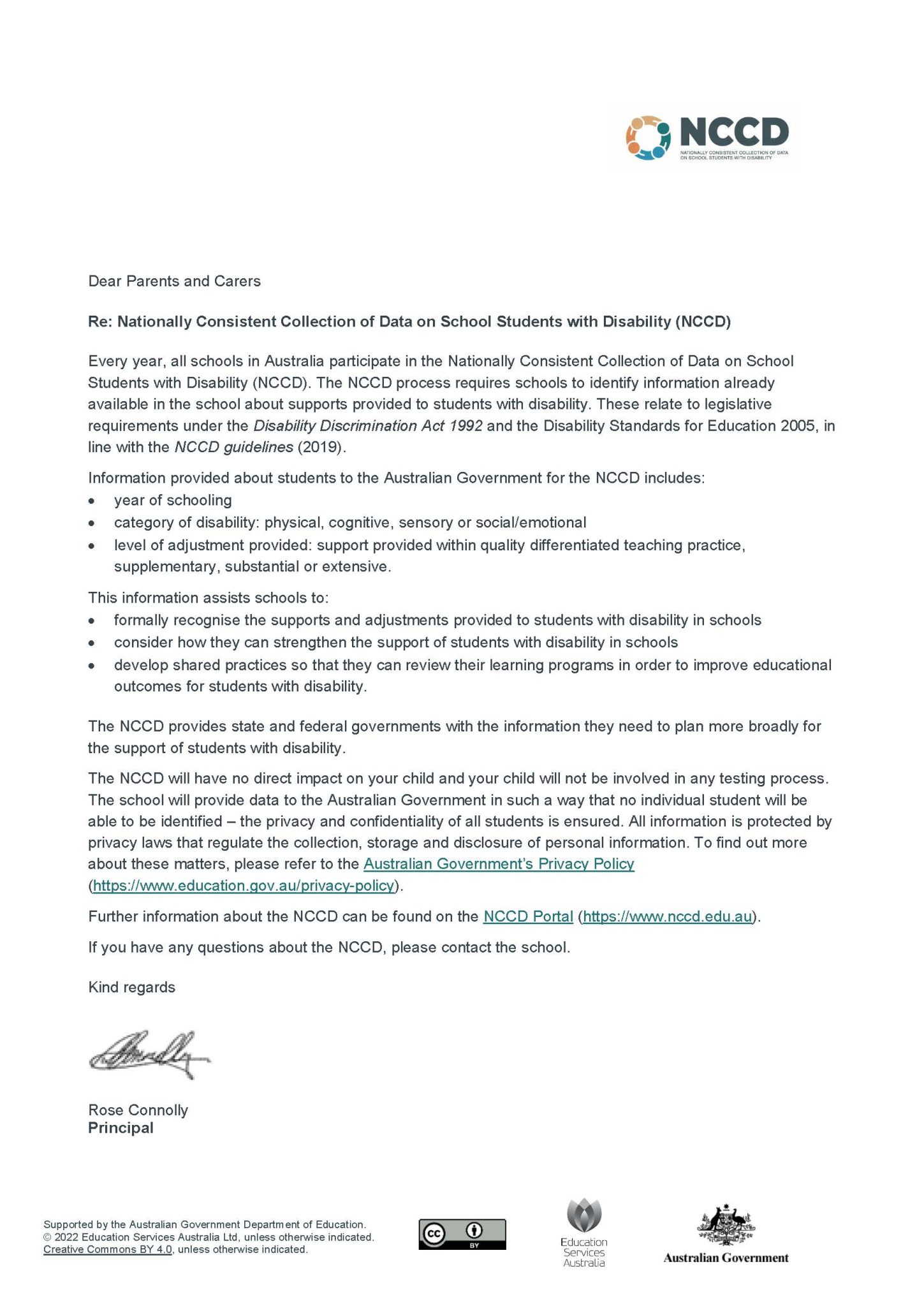 Nationally Consistent Collection of Data on School Students with ...